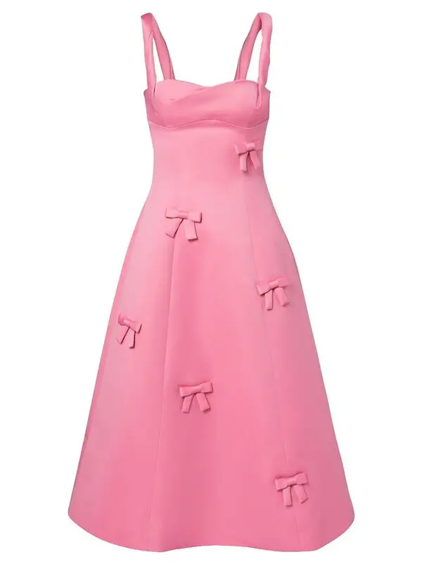 LEO LIN Beatrice Bow-detail Midi Dress - Pink