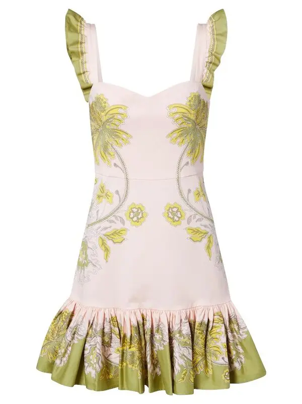 La DoubleJ Gingerbread Printed Cotton-blend Mini Dress - Pink