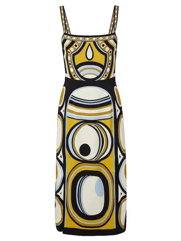 La DoubleJ Buy Me A Martini" Printed Satin Midi Dress - Black