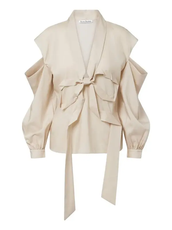 Acne Studios Bow-detail Cutout Blouse - Beige