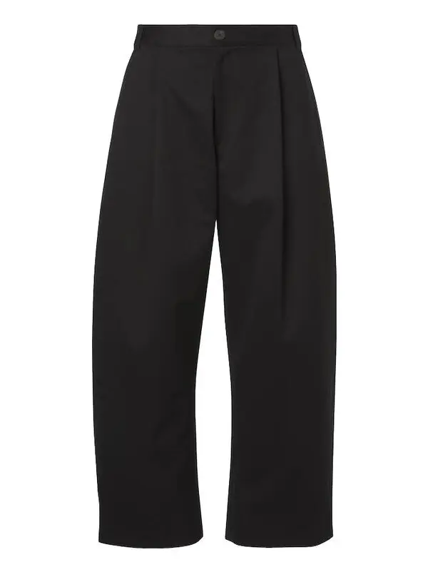 Studio Nicholson Sorte Cotton Wide-leg Pants - Black