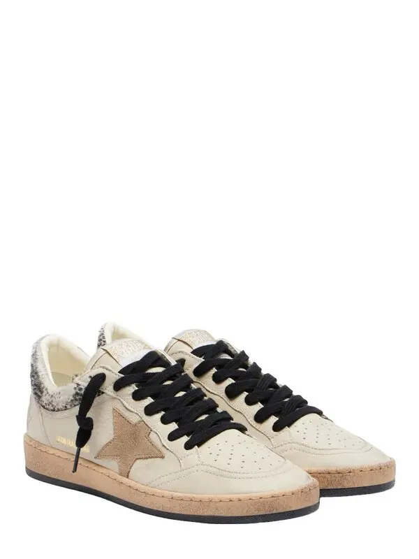 GOLDEN GOOSE Ball Star Leopard-print Leather Sneakers - White