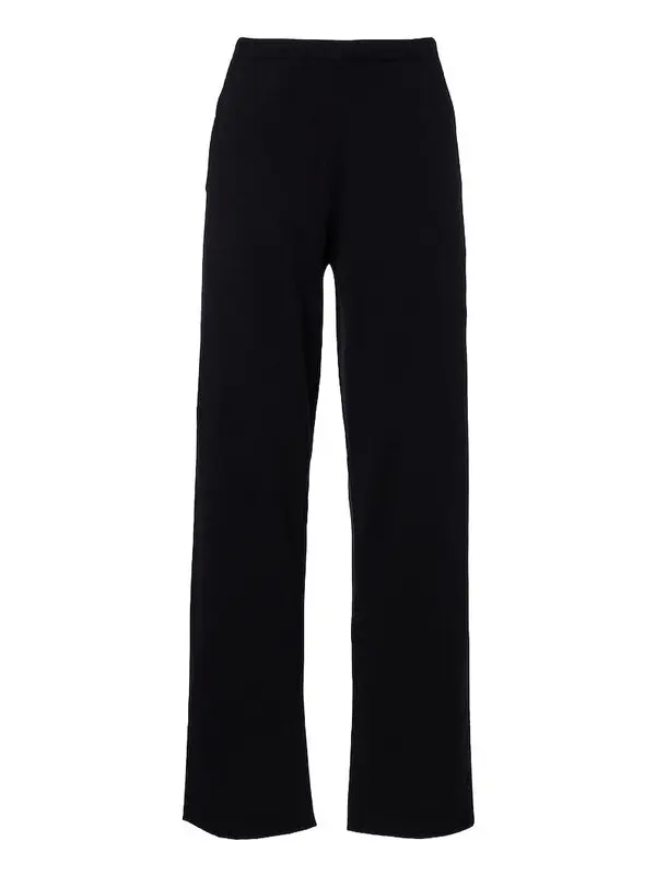 Extreme Cashmere N°320 Rush Cashmere-blend Wide-leg Pants - Black