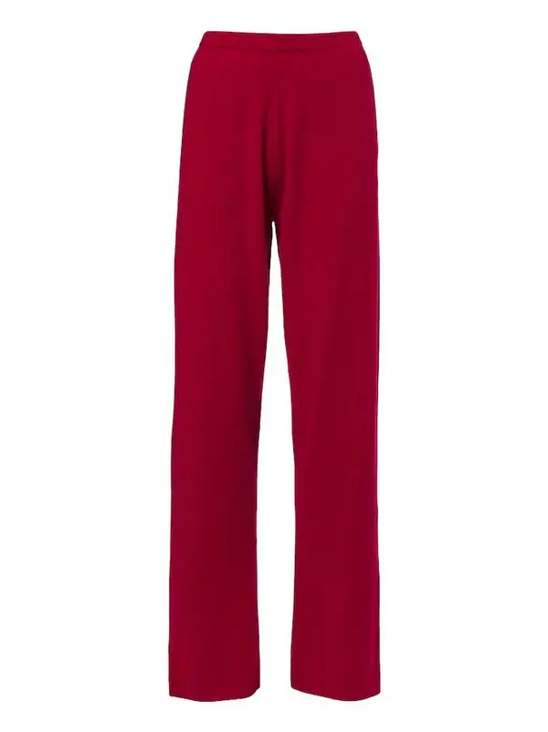 Extreme Cashmere N°320 Rush Cashmere-blend Wide-leg Pants - Red