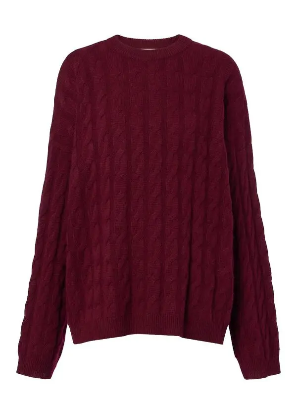 LISA YANG Seymour Cable-knit Cashmere Sweater - Burgundy