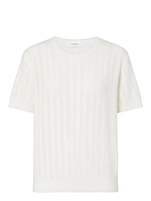 LISA YANG Suyin Pointelle Cotton And Cashmere Sweater - White