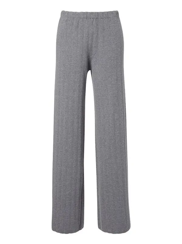 LISA YANG Shannen Cotton And Cashmere Wide-leg Pants - Grey
