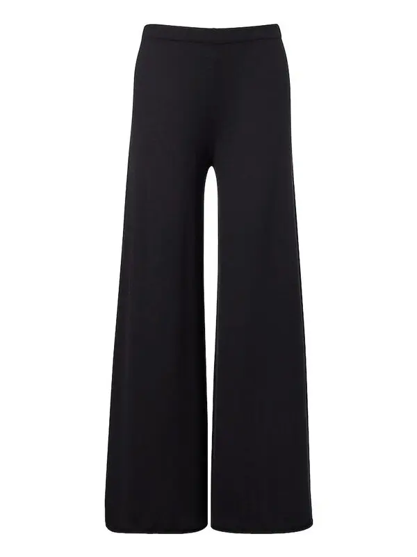 LISA YANG Ainsley Cotton And Cashmere Wide-leg Pants - Black