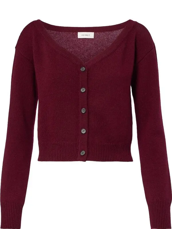 LISA YANG Cashmere Cardigan - Burgundy
