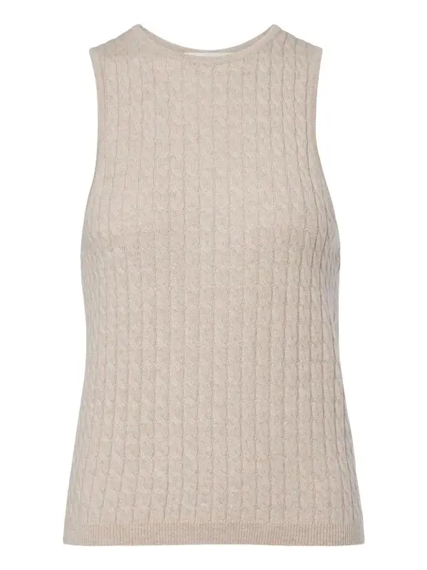 LISA YANG Iora Cable-knit Cashmere Tank Top - Brown