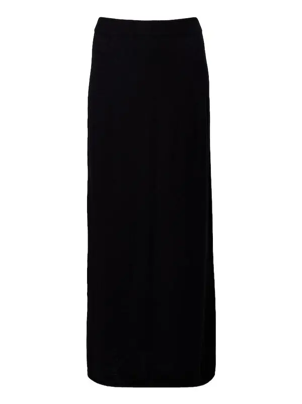 LISA YANG Cotton And Cashmere Maxi Skirt - Black