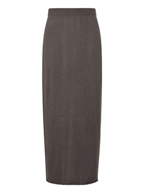 LISA YANG Cotton And Cashmere Maxi Skirt - Brown