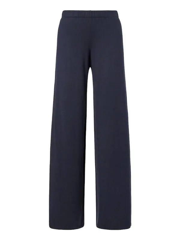 LISA YANG Cotton And Cashmere Wide-leg Pants - Blue