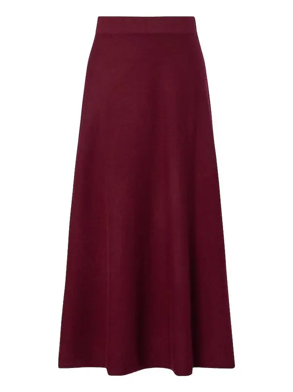LISA YANG Cashmere Midi Skirt - Burgundy