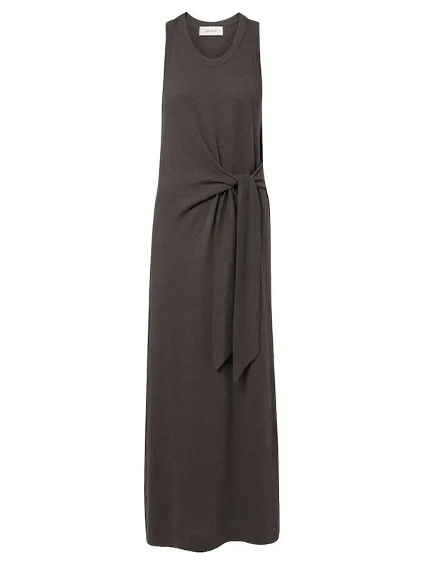 LISA YANG Angeline Cotton And Cashmere Maxi Dress - Brown