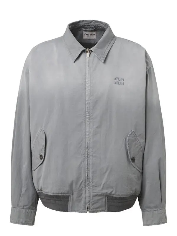 Miu Miu Cotton Twill Blouson Jacket - Grey