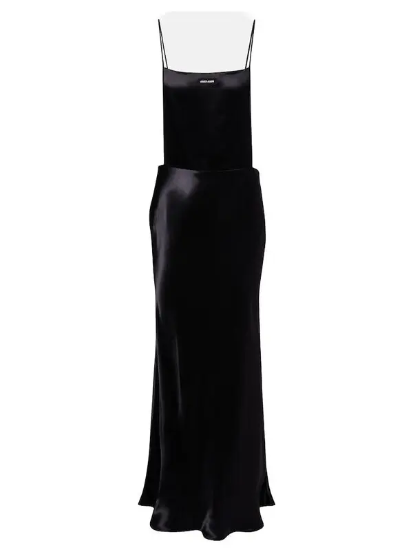 Miu Miu Satin Slip Maxi Dress - Black
