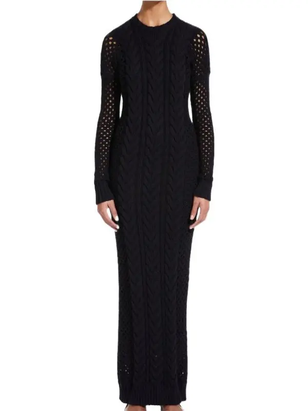 Max Mara Mesh Panelled Midi Dress - Black