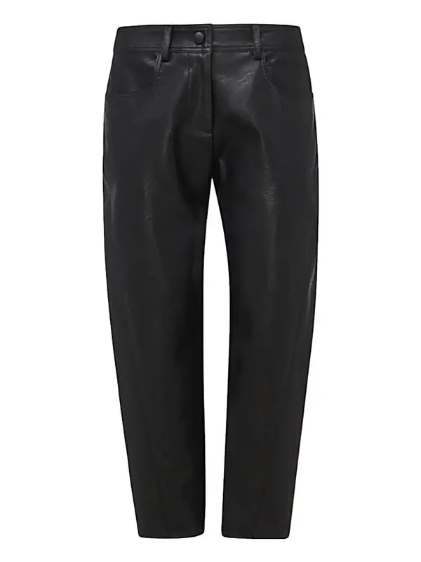 Stella McCartney Contrast Stitched Cropped Trousers - Black