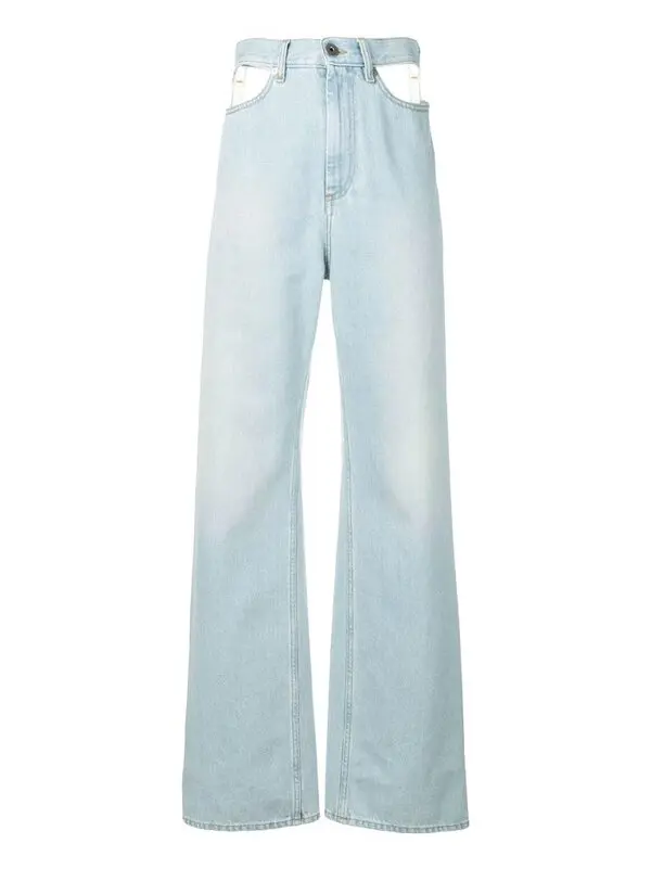 MAISON MARGIELA High-waisted Wide-leg Jeans - Light Blue