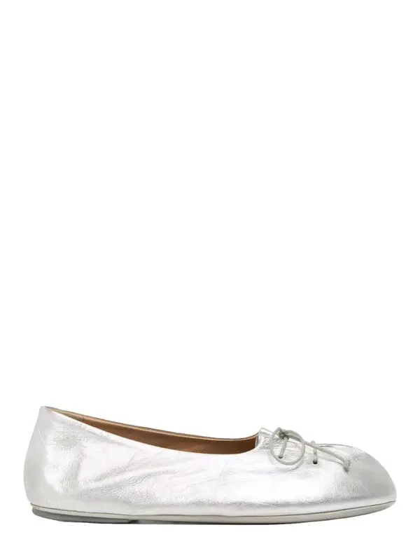 Marsèll Metallic Leather Ballerina Flats - Silver
