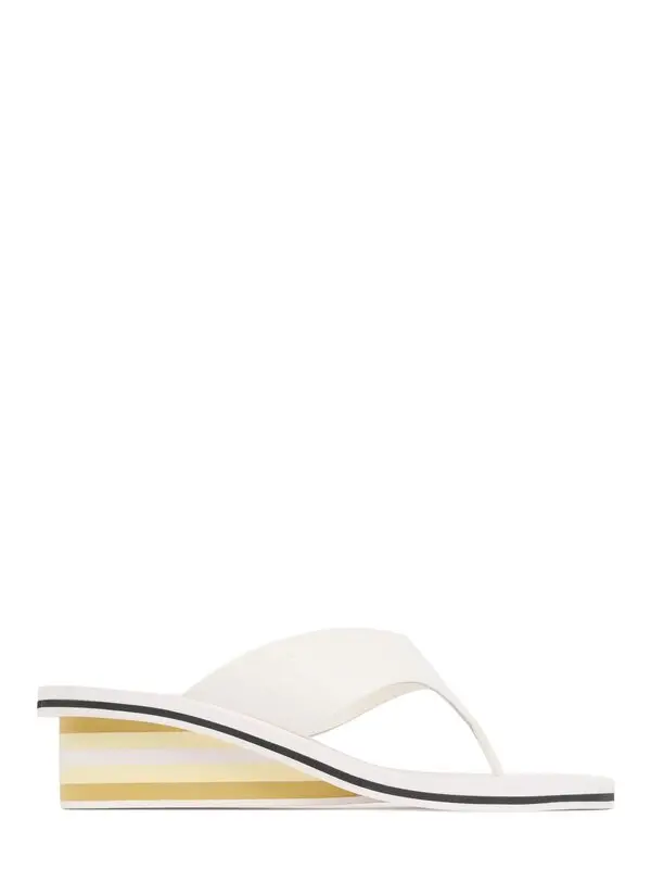 Chloé Patent Calfskin Wedge Thong Sandals - Yellow - White