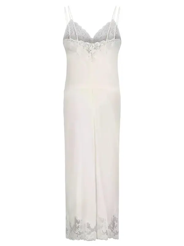 Ermanno Scervino Crystal Embellished Lace Trim Dress - Neutrals
