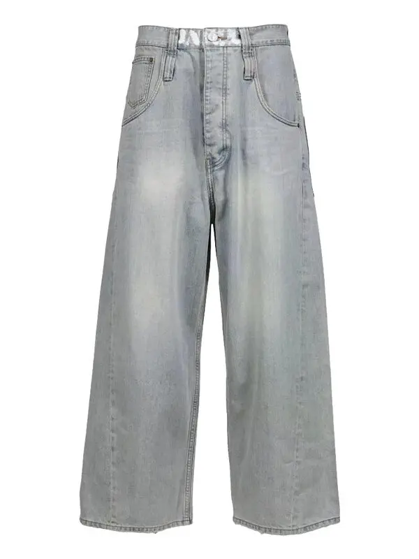 PROTOCOL INDEX Faded Effect Wide Leg Jeans - Blue