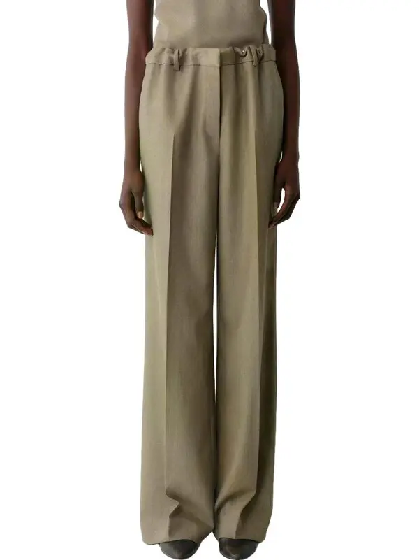 Calvin Klein Pressed Crease Wide-leg Trousers - Neutrals