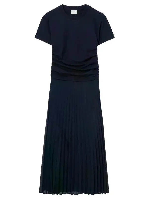 Claudie Pierlot Trompe-l'œil Midi Dress With Pleated Skirt - Blue