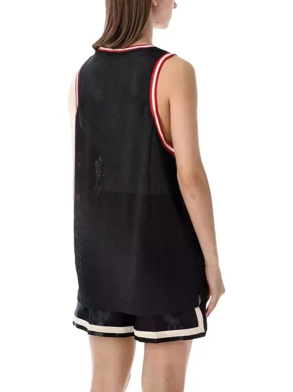 JORDAN Mesh-knit Jersey Top - Black