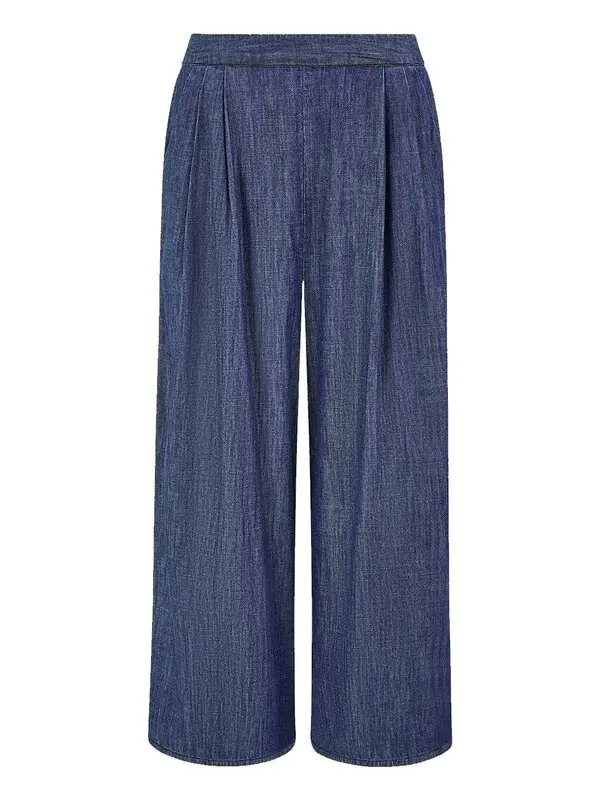 YUMI Chambray Denim Culottes - Blue