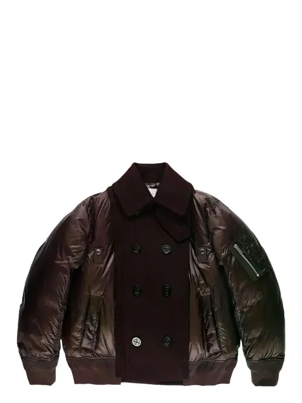 Sacai Buttoned Puffer Jacket - Brown