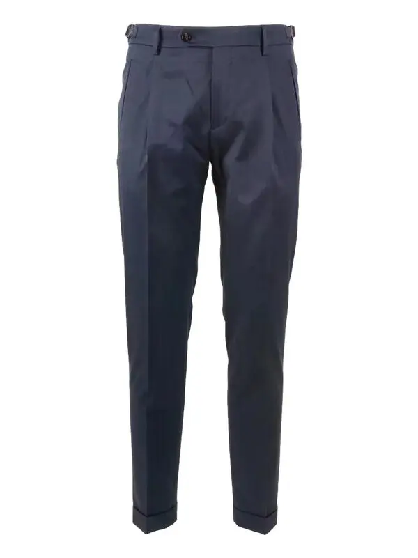 BERWICH Tailored Herringbone Trousers - Blue