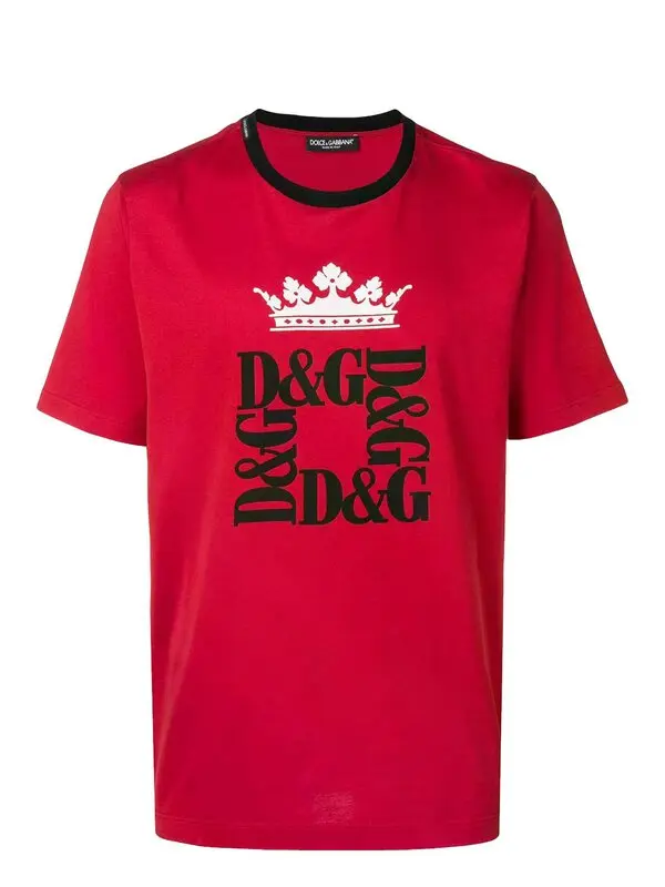 Dolce & Gabbana Crown Logo Print T-shirt - Red