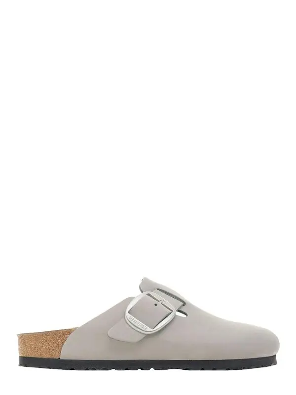 BIRKENSTOCK Boston Big Buckle Nubuck Clogs - Stone Coin