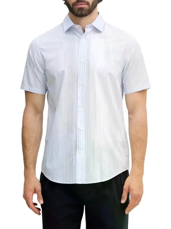 Gant Vertical-stripe Short-sleeve Shirt - Blue