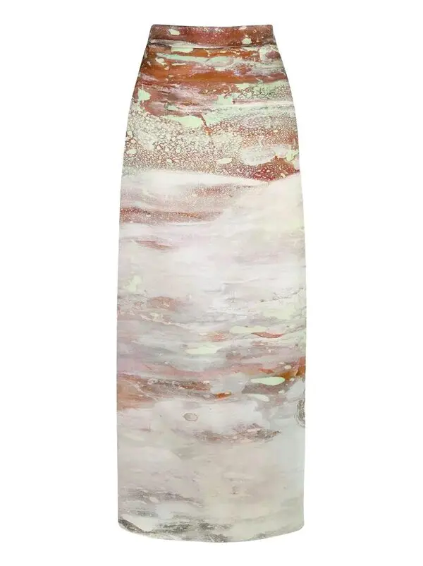ROKSANDA Irma Abstract-print Midi Skirt - Neutrals