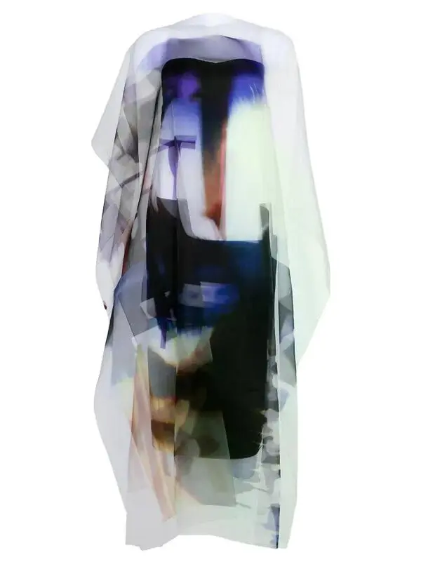 ROKSANDA Eren Abstract Print Layered Midi Dress - White