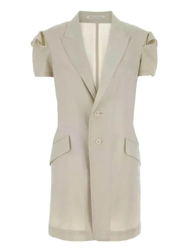 Y’s Cut-out Short-sleeve Blazer - Neutrals