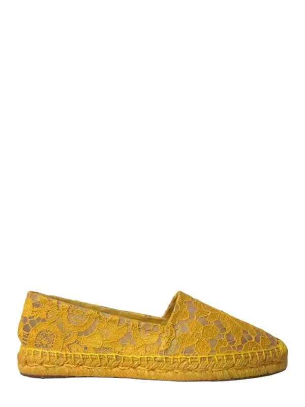 Dolce & Gabbana Floral Lace Espadrilles - Yellow