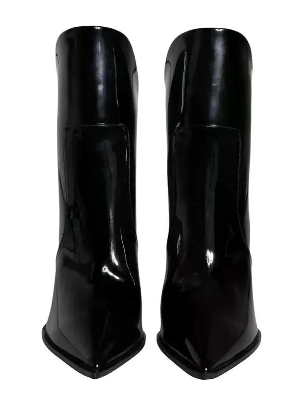 Dolce & Gabbana Cardinale Patent Leather Pointed-toe Ankle Boots - Black