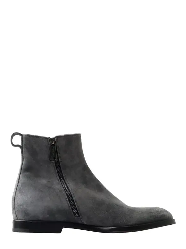 Dolce & Gabbana Suede Zip-up Ankle Boots - Grey