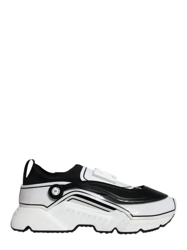 Dolce & Gabbana Portofino Logo Plaque Slip-on Sneakers - White
