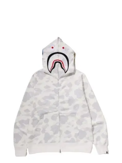 A BATHING APE City Camo Shark Regular Fit Full Zip Hoodie - Cream Color