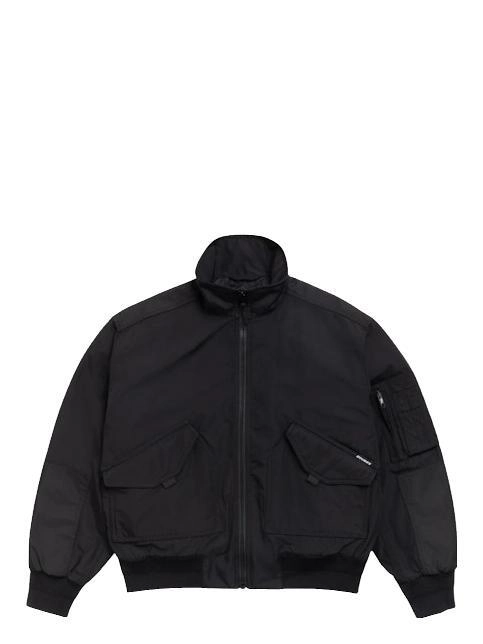StÜssy Mock Neck Flight Bomber Jacket - Black