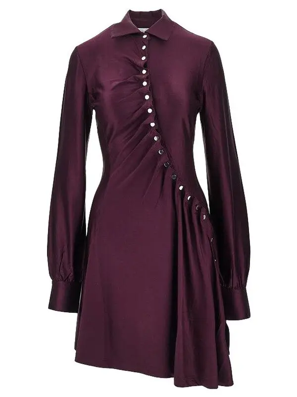 Rabanne Draped Jersey Mini Dress - Purple