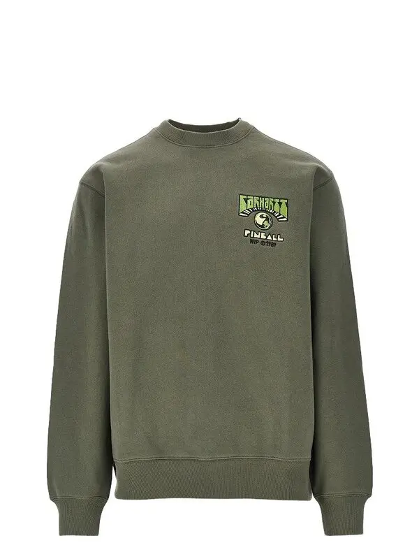 Carhartt Work In Progress Pinball" Embroidery Crewneck Sweatshirt - Green