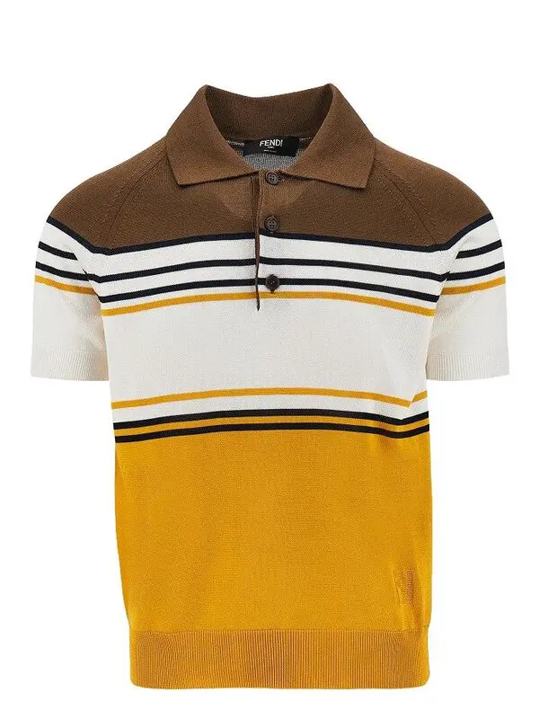 Fendi Striped Knit Polo Shirt - Multicolor