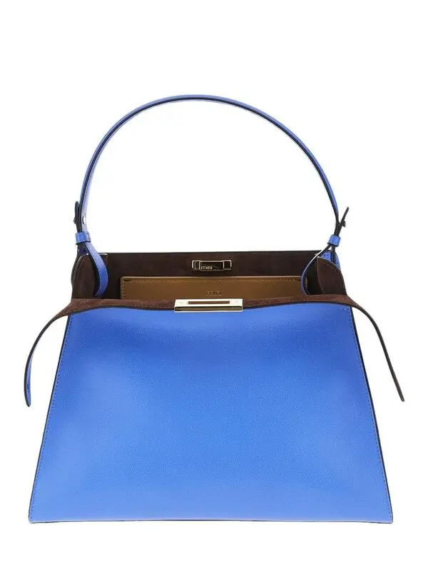 Fendi Leather Medium Way' Bag - Blue